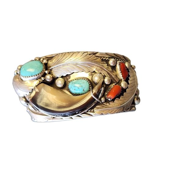 Elaine Sam | Jewelry | Vintage Navajo Signed Elaine Sam Bear Claw ...